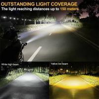 China 3570 LED Motorcycle Fog Light 40W 20*2 Dual Color Spot Beam Moto Accessories for sale