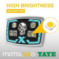 China White Blue DRL Function Motorcycle Headlight With Turn Signals for sale