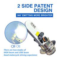 China AC/DC 8-80V Voltage White LED Chip Motorcycle Headlight Bulb P15D H6M High Low Beam for sale