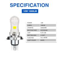 China AC/DC8-80V H4 HS1 BA20D H6 COB LED Motorcycle Headlight Bulb With Aluminum Base Board for sale
