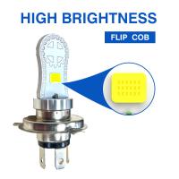 China AC/DC8-80V H4 HS1 BA20D H6 COB LED Motorcycle Headlight Bulb With Aluminum Base Board for sale