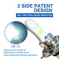 China AC/DC8-80V H4 HS1 BA20D H6 COB LED Motorcycle Headlight Bulb With Aluminum Base Board for sale