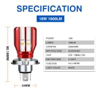 China Lumen 1800lm YAYE Motorcycle Headlight Bulb 2 Side Emitting CSP AC/DC8-80V H4 HS1 BA20D H6 H6M P15D for sale