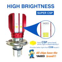 China Lumen 1800lm YAYE Motorcycle Headlight Bulb 2 Side Emitting CSP AC/DC8-80V H4 HS1 BA20D H6 H6M P15D for sale