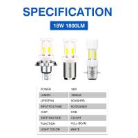 China 18W 1800LM Ceramic Lamp Body Motorcycle Headlight Bulb 6500K 30000h Lifespan for Your for sale