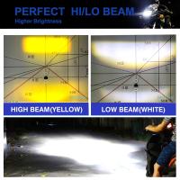China Motorcycle LED Headlight H4 HS1 H6 Ba20D Dual Color White Yellow True High Low Beam AC DC for sale