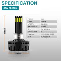China Motorcycle LED Headlight 8000LM H4 AC/DC Bombillo White Side Emitting COB Lamp Bead for sale