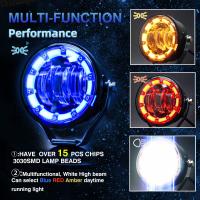 China 50W 5000LM AC DC 8V 12V 80V Led Fog/Driving Lights External Spotlight Projector Lens DRL Blue Red Amber for sale