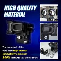 China Motorcycle LED Spot Lamp 20W 2000LM High and Low Beam Dual Color External Square Lens for sale