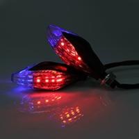 China Universal 12V 14 LED Motorbike Amber Indicator Front Rear Flowing Turn Signal Lights for sale