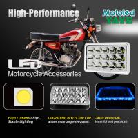 China YAYE CG125 LED Headlight 12 Chip DC12V White Blue DRL Motorcycle Light for sale