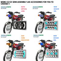 China CG125 LED Headlight DC12V White Hi Lo Beam with Red Blue DRL for sale
