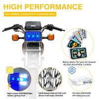 China CG125 125cc Motorcycle LED Headlight DC12V with DRL White Blue for sale