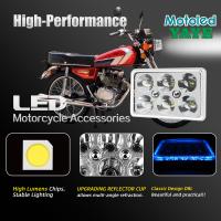 China YAYE CG125 LED Headlight 6 Chip DC12V White Blue DRL Motorcycle Light for sale