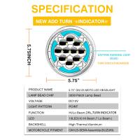 China Round Motorcycle LED Headlight with High Thermal Conductivity Aluminum Shell IP67 Waterproof and Semi-assembly Design for sale