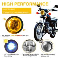 China Round Motorcycle LED Headlight with High Thermal Conductivity Aluminum Shell IP67 Waterproof and Semi-assembly Design for sale