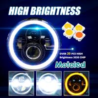 China 7 Inch Motorcycle LED Headlight 6500LM 6500K for Harley Davidson with Aviation Aluminum Housing for sale