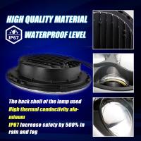 China 7 Inch Motorcycle LED Headlight 6500LM 6500K for Harley Davidson with Aviation Aluminum Housing for sale