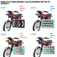 China CG125 Motorcycle LED Headlight with Red Skull DRL 18LED Chip and 50000 Hours Lifespan for sale