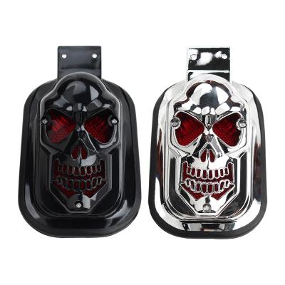 China Skull Head Shape Red LED Motorcycle Tail Light with Rear Position for Enhanced Visibility for sale