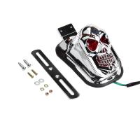China Skull Head Shape Red LED Motorcycle Tail Light with Rear Position for Enhanced Visibility for sale