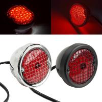 China Vintage Mesh Motorcycle Tail Light with Red Lenses and Durable Construction for Harley Chopper Bobber Cafe Racer for sale