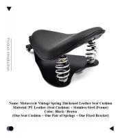 China Motorcycle Solo Seat Baseplate Spring Seat Pad Saddle Bracket for Harley Sportster Honda Yamaha Suzuki Bobber Chopper for sale