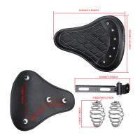 China Black Motorcycle Front Driver Leather Pillow Solo Seat Cushion for Harley Custom Chopper Sportster Bobber Honda Yamaha Kawasaki for sale