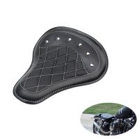 China Black Motorcycle Front Driver Leather Pillow Solo Seat Cushion for Harley Custom Chopper Sportster Bobber Honda Yamaha Kawasaki for sale