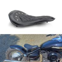 China Black Motorcycle Front Driver Leather Pillow Solo Seat Cushion for Harley Custom Chopper Sportster Bobber Honda Yamaha Kawasaki for sale