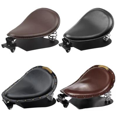 China Classic Motorcycle Seat With Seat Mount  Brown Color Motorcycle Solo Spring Seat for Harley for sale