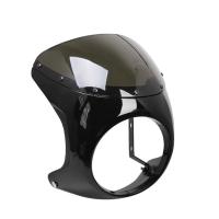 China Motorcycle Front Mask Headlight Fairing Cover Universal Fit For 7inch Headlight Handlebar Fairing Windshield For Harley Honda for sale