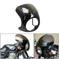 China Motorcycle Front Mask Headlight Fairing Cover Universal Fit For 7inch Headlight Handlebar Fairing Windshield For Harley Honda for sale