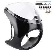 China Motorcycle Front Mask Headlight Fairing Cover Universal Fit For 7inch Headlight Handlebar Fairing Windshield For Harley Honda for sale