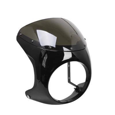 China Motorcycle Front Mask Headlight Fairing Cover Universal Fit For 7inch Headlight Handlebar Fairing Windshield For Harley Honda for sale