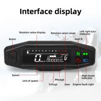 China Motorcycle Modification Instrument VA High-definition LCD Electronic Instrument, Speedometer, Speed Gauge, Oil Level Gauge for sale