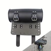 China Motorcycle Bag Front Rear Fork Tool Saddlebag for Sportster Dyna Softail Chopper Bobber Cruiser PU Leather Luggage Bags for sale