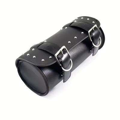 China Motorcycle Bag Front Rear Fork Tool Saddlebag for Sportster Dyna Softail Chopper Bobber Cruiser PU Leather Luggage Bags for sale