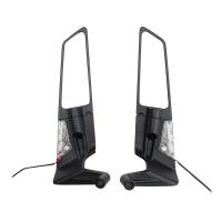 China Universal Black Aluminum Alloy Glass Motorbike Wing Rearview Side Mirrors Large Wing Mirror for sale