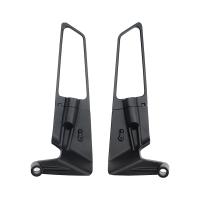 China Universal Black Aluminum Alloy Glass Motorbike Wing Rearview Side Mirrors Large Wing Mirror for sale