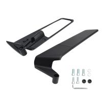 China Universal Black Aluminum Alloy Glass Motorbike Wing Rearview Side Mirrors Large Wing Mirror for sale