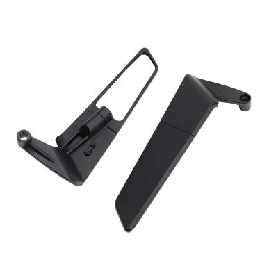 China Universal Black Aluminum Alloy Glass Motorbike Wing Rearview Side Mirrors Large Wing Mirror for sale