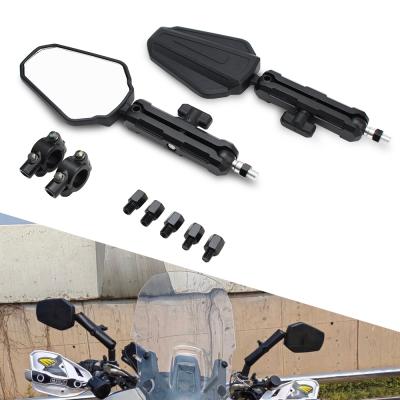 China Motorcycle Universal Foldable Rear View Mirror Adjustable Adventure Westwind Road Handlebar Side Mirrors Motorbike Accessories for sale
