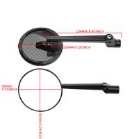 China Long Pole Rearview Mirror Motorcycle Universal Retrofit Retro Round Mirror Carbon Fiber Rearview Reflector for sale