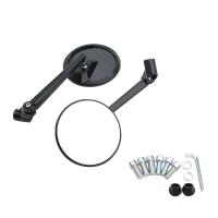 China Long Pole Rearview Mirror Motorcycle Universal Retrofit Retro Round Mirror Carbon Fiber Rearview Reflector for sale