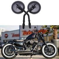 China Long Pole Rearview Mirror Motorcycle Universal Retrofit Retro Round Mirror Motorcycle Rearview Mirror for sale