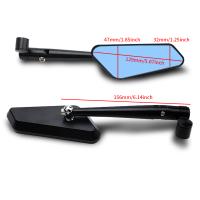 China High Quality  Motorcycle Rearview Mirror Blue Glass Mirror Square Universal Rearview Mirror for sale
