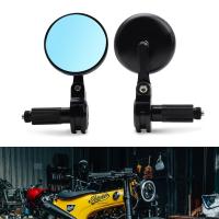China Blue Large Circular Handle Mirror 22MM Motorcycle Rearview Mirror Motorcycle Universal Accessories Motorcycle Modification Parts for sale