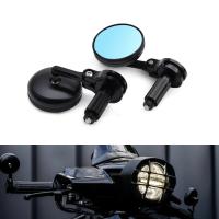 China Blue Large Circular Handle Mirror 22MM Motorcycle Rearview Mirror Motorcycle Universal Accessories Motorcycle Modification Parts for sale