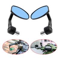 China Blue Mirror Oval Handle Mirror Motorcycle Rearview Mirror Motorcycle Universal Accessories Motorcycle Modification Parts for sale
